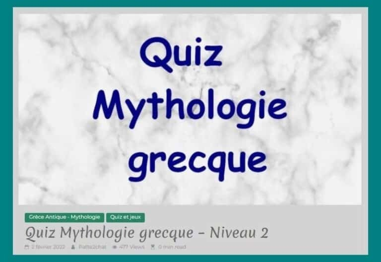 Quiz Mythologie grecque – Niveau 1 - Histoire et civilisations anciennes