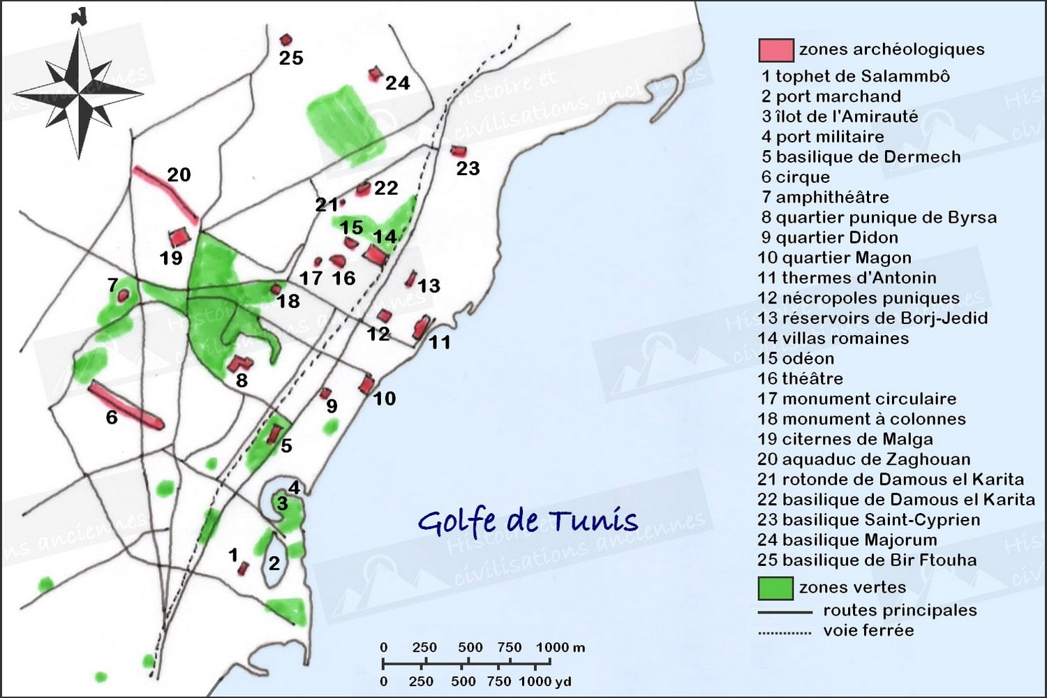 Le Site Archéologique de Carthage, Exploration des Vestiges